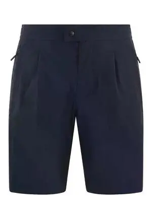 PEOPLE OF SHIBUYA Pleated Zip-pocket Shorts - Blue