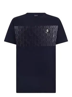 BILLIONAIRE Monogram-print T-shirt - Blue