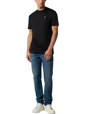 BILLIONAIRE Round-neck Logo-patch T-shirt - Black