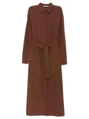 PT TORINO Emilia Belted Midi Shirt Dress - Brown