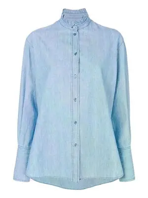 Alexander McQueen Ruffle Collar Shirt - Blue