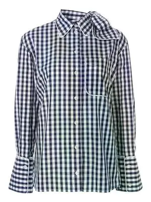 JW ANDERSON JW Anderson Gingham Shirt With Pussy Bow