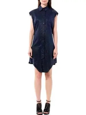Balenciaga Perforated Detail Sleeveless Dress - Blue