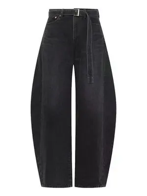 Sacai Belted Barrel Jeans - Black