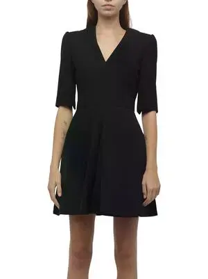 Alexander McQueen V-neck Mini Dress - Black