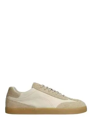 GROUNDIES Suede-panelled Leather Sneakers - Neutrals