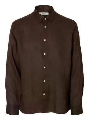 SELECTED Regkylian Linen Shirt - Brown