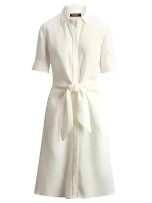Ralph Lauren Linen Midi Shirt Dress - Neutrals