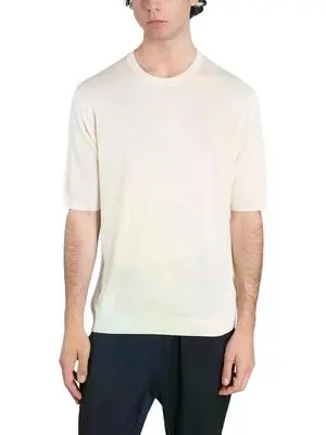 BALLANTYNE Ribbed-trim T-shirt - White