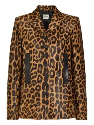 Khaite Khaite Saraphina Calf-Hair Jacket Leopard