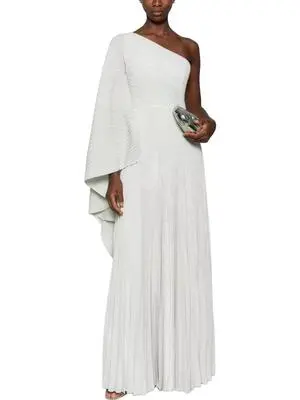 Solace London Solace London Maci Pleated One-Shoulder Maxi Dress Grey