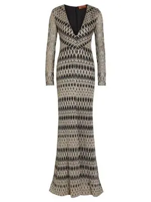 Missoni Patterned Fine-knit Maxi Dress - Beige