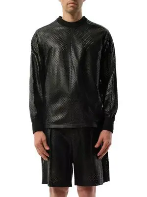 Givenchy Perforated Leather Sweatshirt - Black