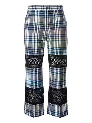 Alexander McQueen Plaid Lace-panelled Cropped Trousers - Multicolour