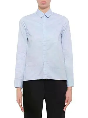 Kenzo Long-sleeve Shirt With Embroidered Logo - Blue