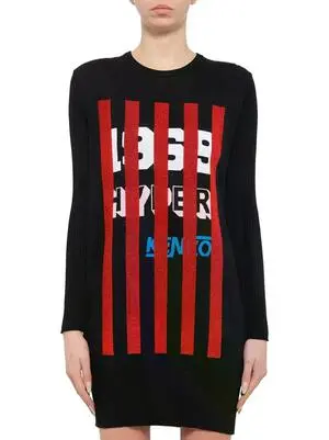 Kenzo Hyper Print Knitted Dress - Black