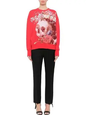 Alexander McQueen Skull Print Sweatshirt - Red