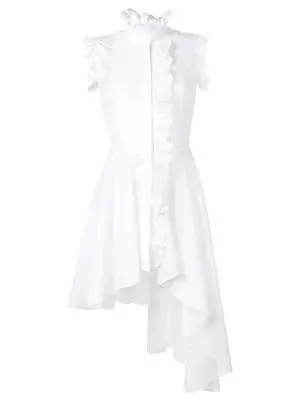 Alexander McQueen Broderie Anglaise Trim Dress - White
