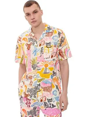 Closed Printed Camp Shirt - Multi Colour