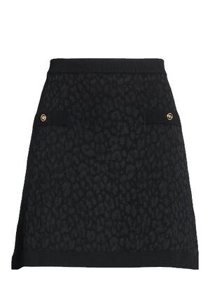 VERSACE VERSACE Leopard Print Flared Knit Mini Skirt