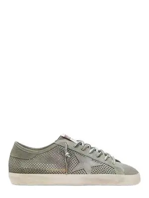 GOLDEN GOOSE Super-star Limited Edition Perforated Suede Sneakers - Green
