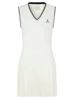 AMAN Knitted Pleated Dress - Neutrals