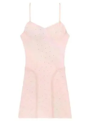 AREA Crystal-embellished Mini Dress - Pink