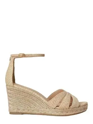 Ralph Lauren Nellie Raffia Wedge Espadrilles - Neutrals