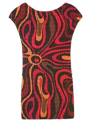 Emilio Pucci Crinkled Shibori Dye Mini Dress - Red