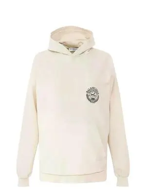 Balenciaga Embroidered Crest Wide-fit Hoodie - Neutrals
