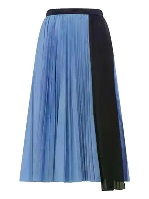 Sacai Draped Detail Pleated Midi Skirt - Blue