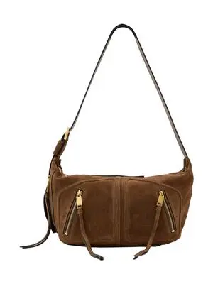 ALLSAINTS Jean Rey Suede Shoulder Bag - Brown