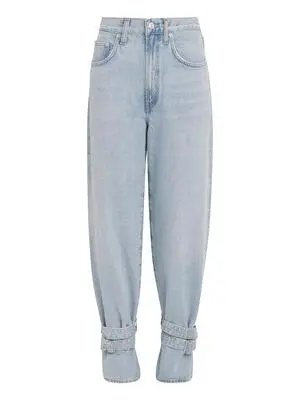AGOLDE Cinched-hem High-rise Relaxed-leg Jeans - Blue