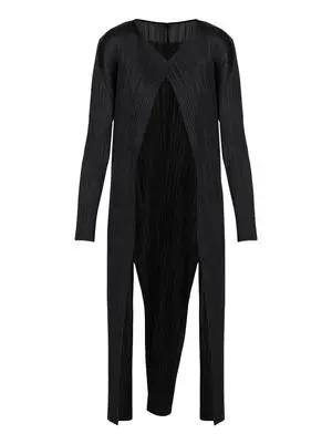 ISSEY MIYAKE Pleats Please Issey Miyake Pleated Cardigan With Side Slits
