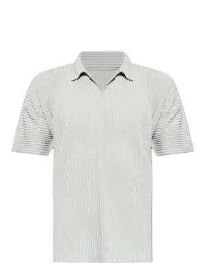 Issey Miyake Pleated Polo - Grey