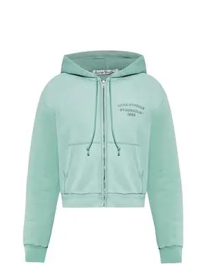 Acne Studios Zip-up Cropped Hoodie - Green