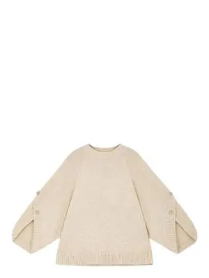Max Mara Crew Neck Sweater In Cashmere Wool - Beige