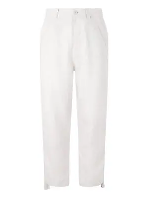 Brunello Cucinelli Straight-leg Herringbone Linen Trousers - Neutrals