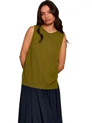 CELTIC & CO. Sleeveless Knitted Vest Top - Olive