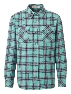 GOD'S TRUE CASHMERE Plaid Cashmere Shirt With Amethyst - Blue