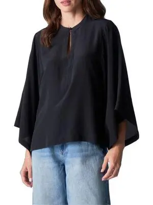 OCEAN+MAIN Ocean+Main Silk Wide Sleeve Top Black