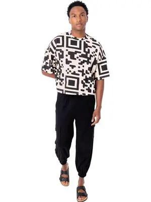 DAI MODA Qr Code Cropped Boxed T-shirt - Black