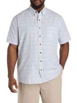 HARBOR BAY BY DXL Big & Tall Easy-care Medium Plaid Sport Shirt V5 - Multi