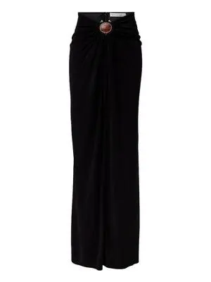 Christopher Esber Embellished Gathered Jersey Maxi Skirt - Black