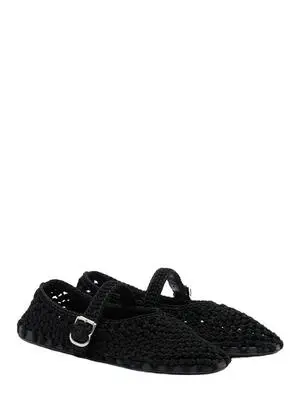 Alaïa Braided Satin Cord Ballet Flats - Black