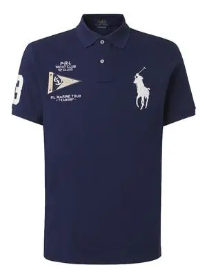 Polo Ralph Lauren Embroidered Cotton Polo Shirt - Blue