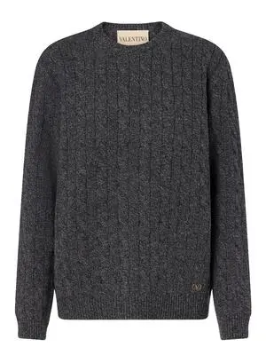 Valentino Garavani Cable-knit Virgin Wool Sweater - Grey