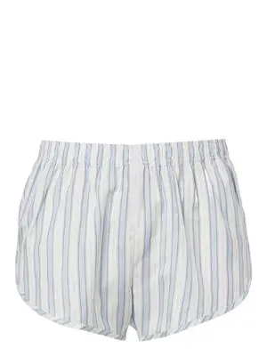 Gucci Silk Jacquard Shorts With Interlocking G Detail - Blue