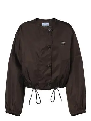 Prada Re-nylon Cropped Jacket - Brown