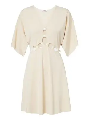ERES Connection Cutout Jersey Minidress - Beige